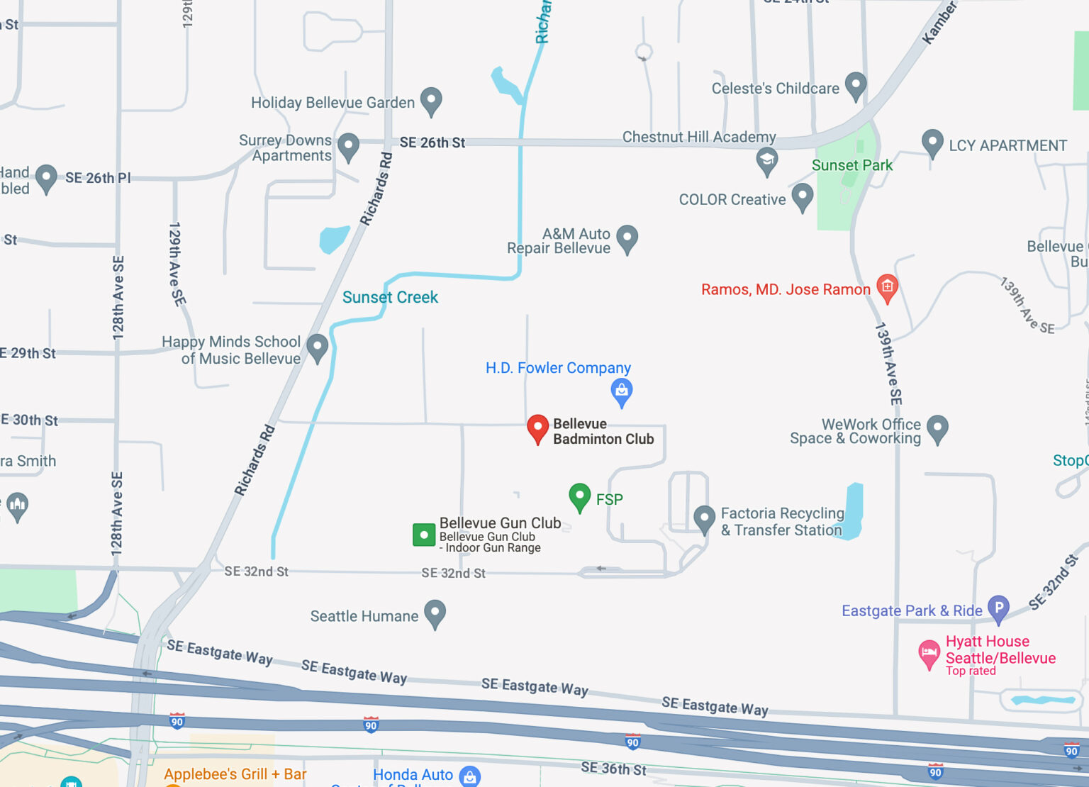 Location & Hours - Bellevue Badminton Club